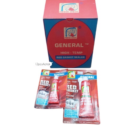 Jual LEM GASKET MERAH RED GASKET SEALER HI TEMP GENERAL LUSINAN ISI 12 ...