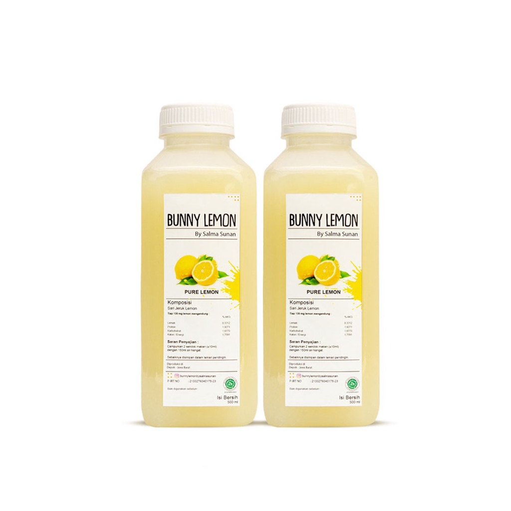 Jual Sari Lemon Asli Premium Bunny Lemon 1000ml BPOM (Paket 2 Botol ...