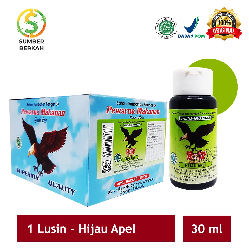 Jual Pewarna Makanan Kue Rajawali R&W RW 30 ml 1 Lusin | Shopee Indonesia