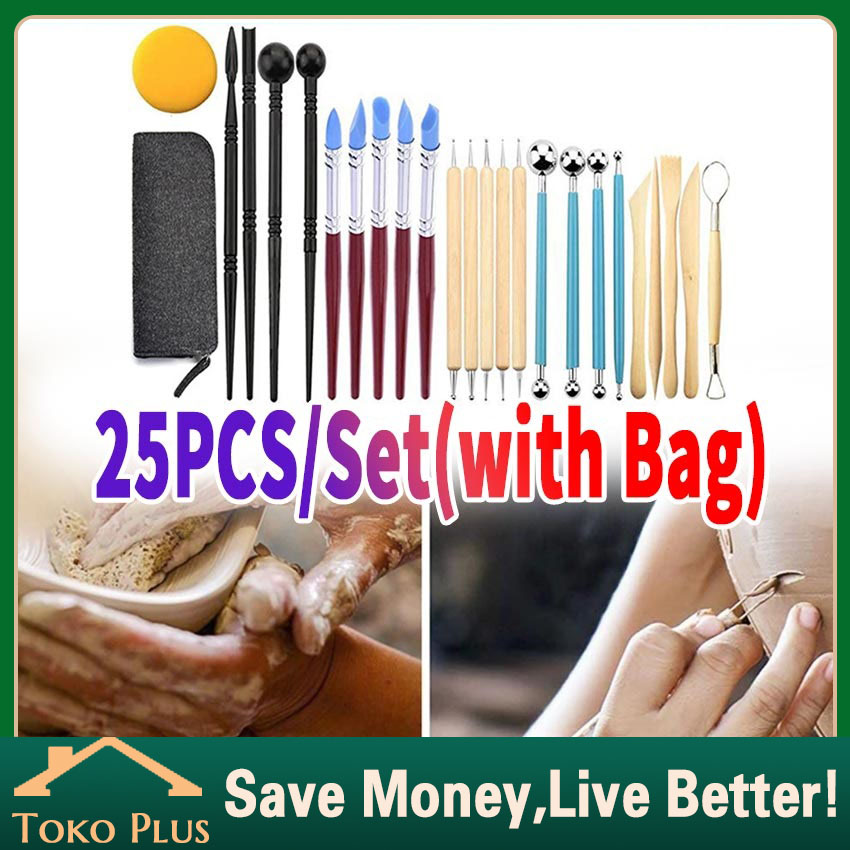Jual 25Pcs Butsir Set / Alat Ukir Clay / Pottery Tool / Modelling tools ...