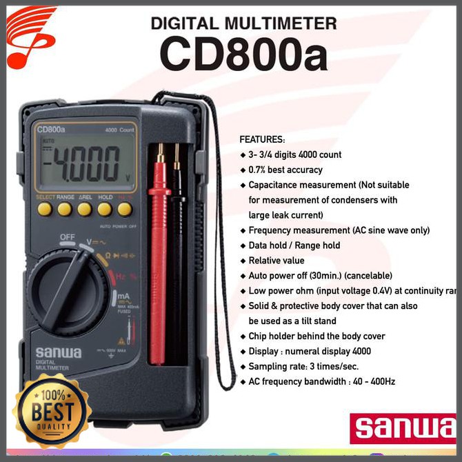 Jual alat Garansi 1th Sanwa CD800a Digital Multimeter CD-800a Multi ...