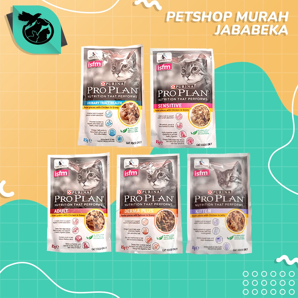 Jual Makanan Kucing Basah Pro Plan Wet 85gr Cat Food ProPlan Pouch ...
