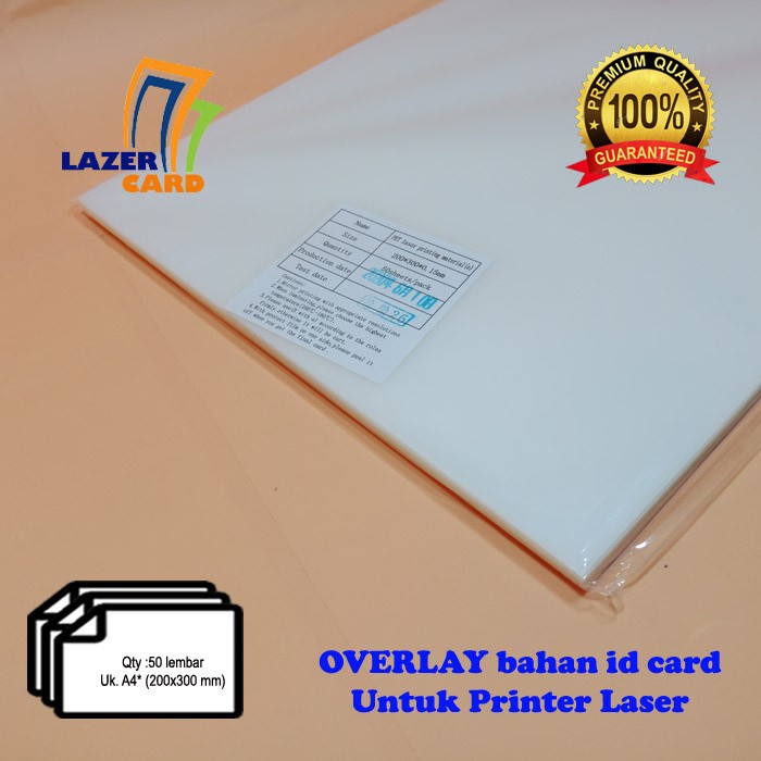 Jual BAHAN PVC ID CARD 50 lembar Overlay (UNTUK LASER PRINTER) | Shopee ...