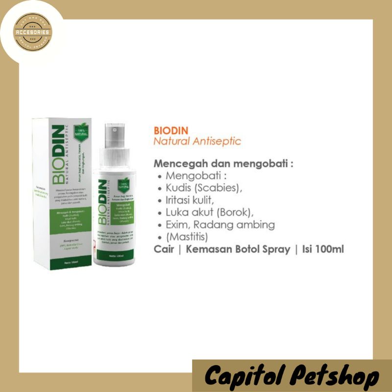 Jual Biodin spray 20ml obat jamur scabies parasit penyakit kulit luka ...