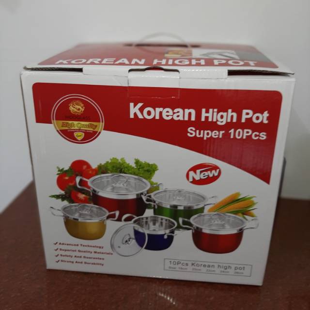 Jual Panci Set Korean High Pot 10pcs | Shopee Indonesia