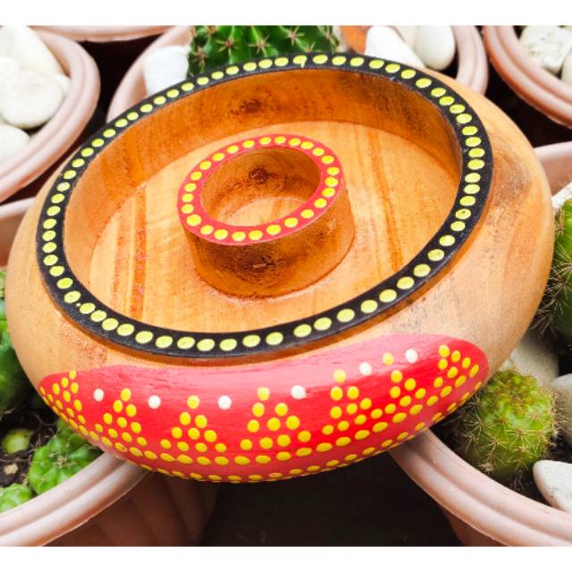 Jual Produk Asbak unik dot pointing kayu mahuni 16 cm By Intan Official ...