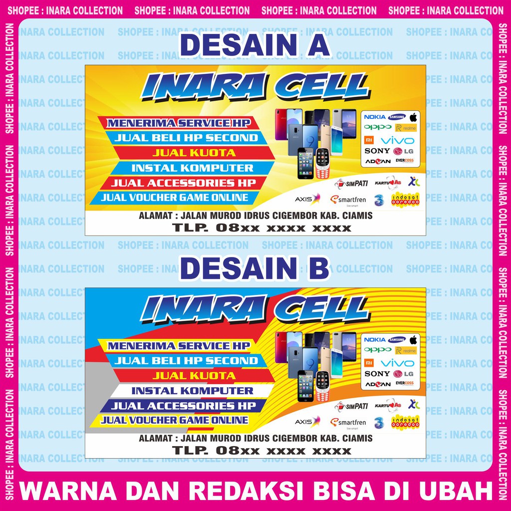 Jual KONTER Spanduk Banner Konter / Celluler Berbagai Ukuran | Shopee Indonesia