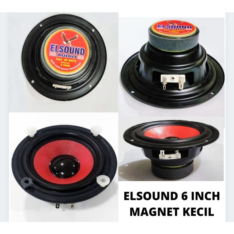 Jual SPEAKER ELSOUND 6 INCH 80WATT MK MAGNET KECIL SPEAKER WOOFER ...