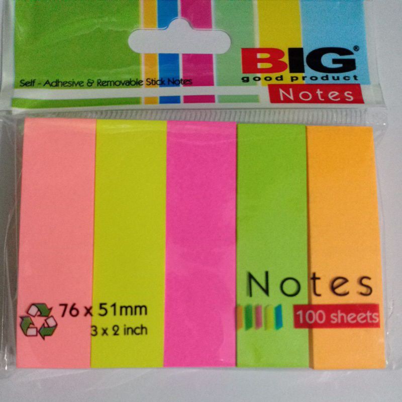 Jual Stick Notes BIG 5 warna / Penanda Buku | Shopee Indonesia