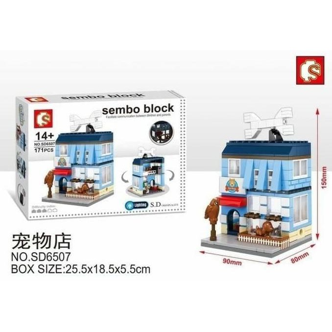 Jual Lego Merk Sembo Block Model Pet Shop Led Lighting 171 Pcs | Shopee ...