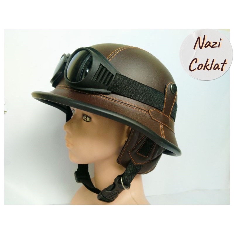 Jual HELM RETRO MILENIAL NAZI CRAZY HITAM / HELM NAZI HITAM / HELM ...