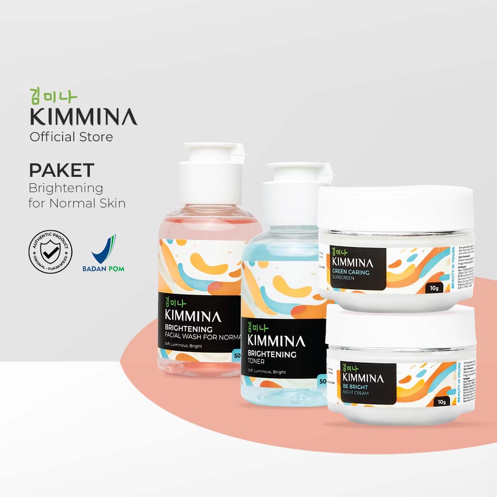 Jual Skincare KIMMINA Paket Brightening for Normal Skin | Shopee Indonesia