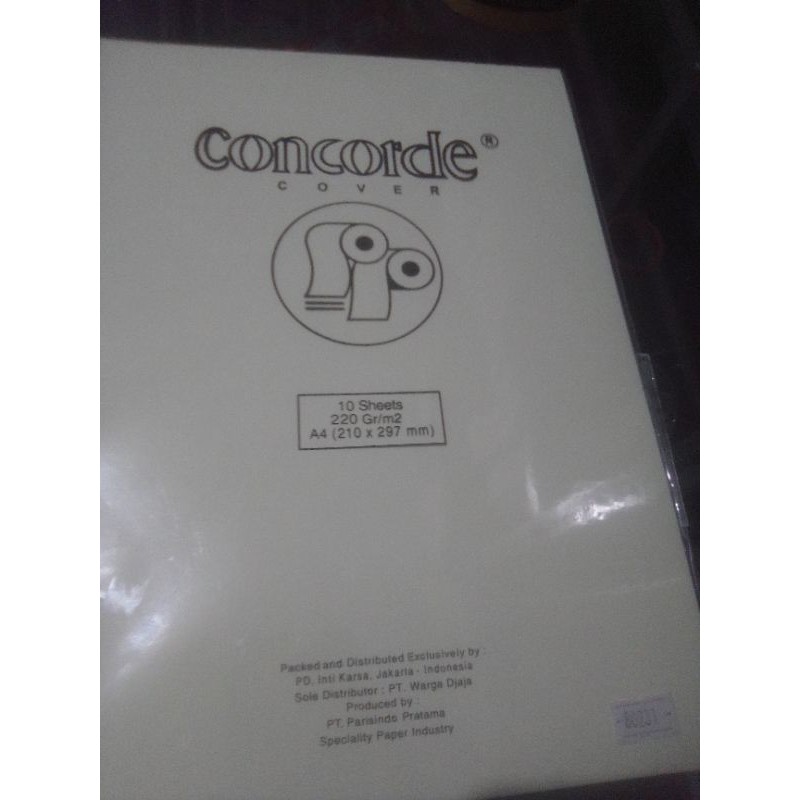 Jual kertas Concorde A4 220gr perpak(10sheets/lembar) | Shopee Indonesia