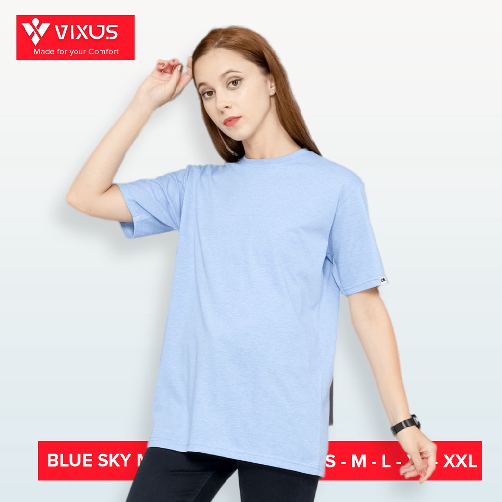 Jual Kaos Misty Biru Langit Polos Vixus Lengan pendek Cotton Twotone Premium Original | Shopee ...