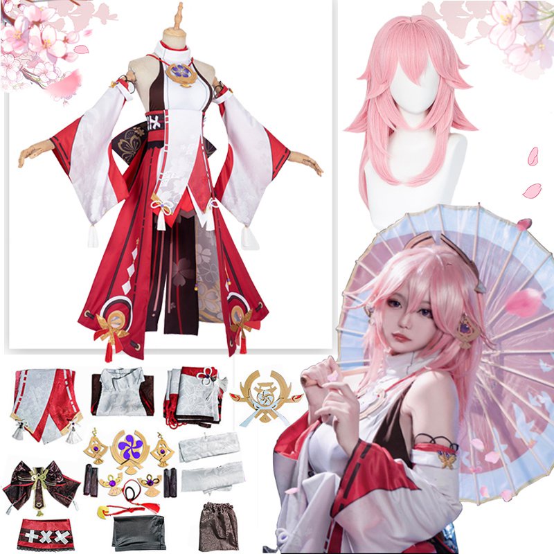 Jual Genshin Impact Yae Miko Guuji Yae Cosplay Costume Genshin ...