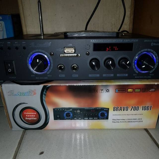 Jual power ampli amplifier sl audio bravo 700 10BT 10 BT USB BLUETOOTH ...