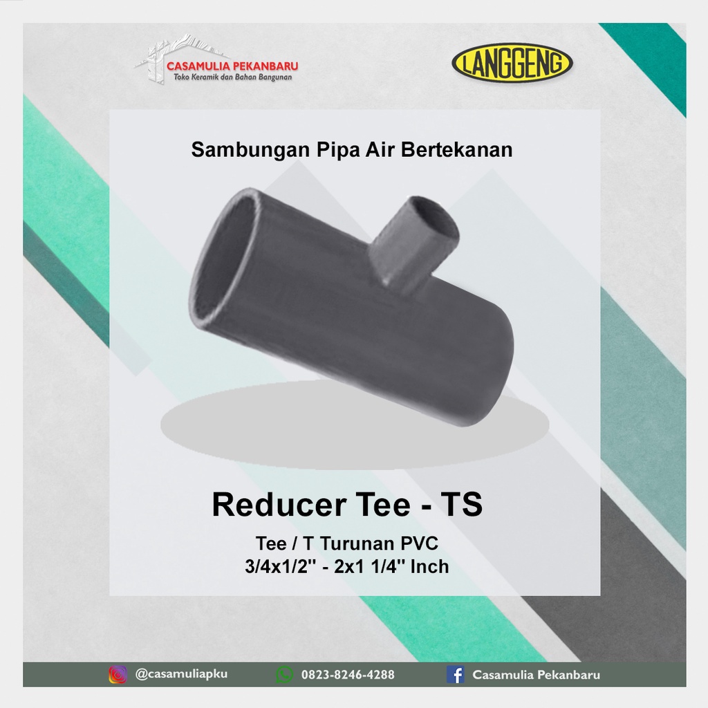 Jual Reducer Tee R 1 1/2 x 3/4" Tee T Sok Operan TS AW Fitting PVC ...