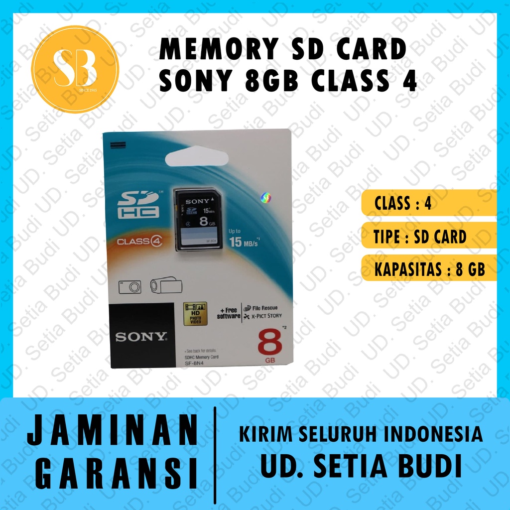 Jual Memory SD Card Sony 8GB Class 4 Asli | Shopee Indonesia