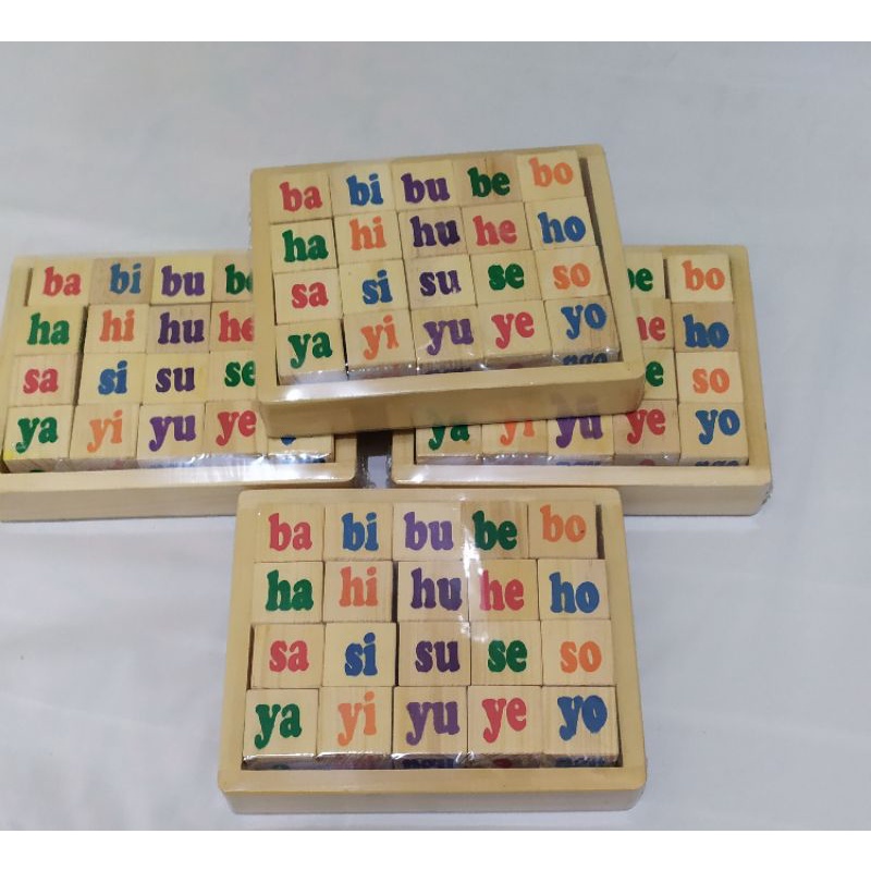 Jual Wooden Toys/Mainan Kayu Balok Suku Kata | Shopee Indonesia