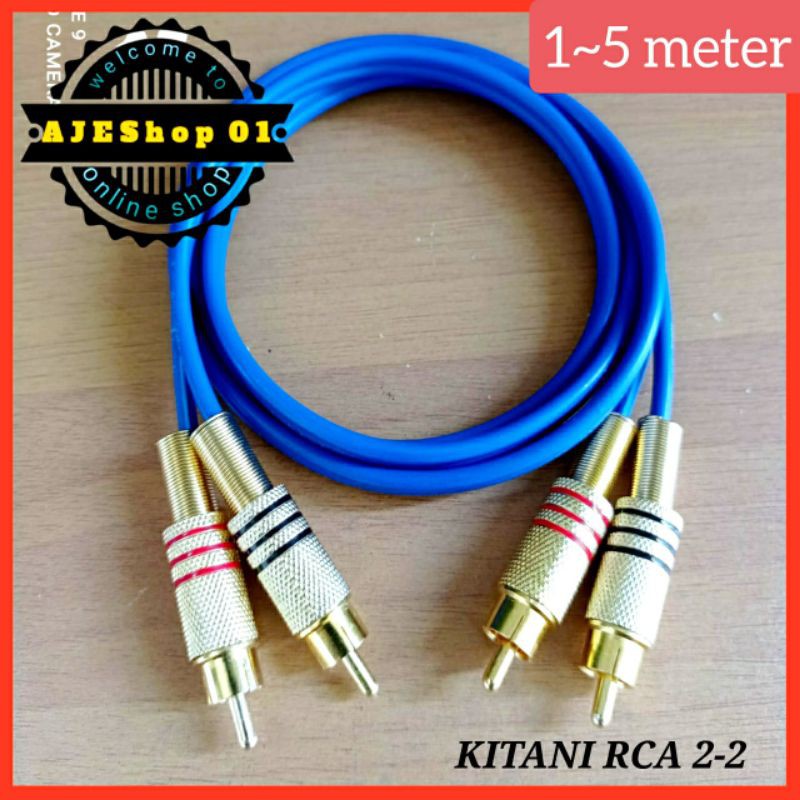 Jual Kabel rca 2 ke 2 jack rca gold kabel KITANI 1 sampai 5 meter ...