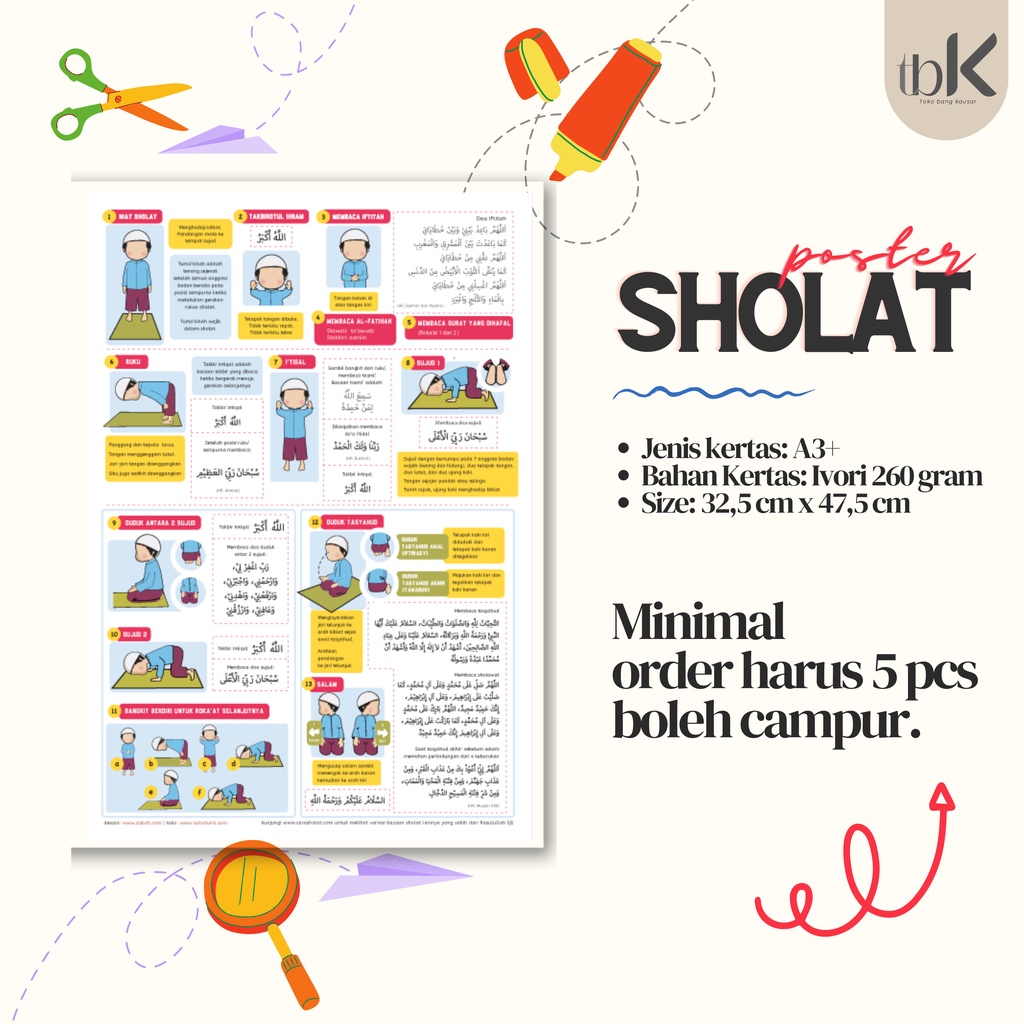 Jual Poster Pendidikan Anak Muslim Aku Rajin Sholat | Shopee Indonesia