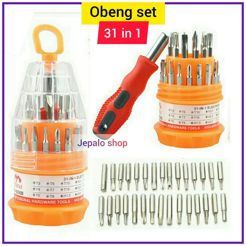 Jual OBENG SET 31 IN 1 MULTIFUNGSI / OBENG LAPTOP HP DAN ELEKTRONIK LAINNYA / JEPALO SHOP ...