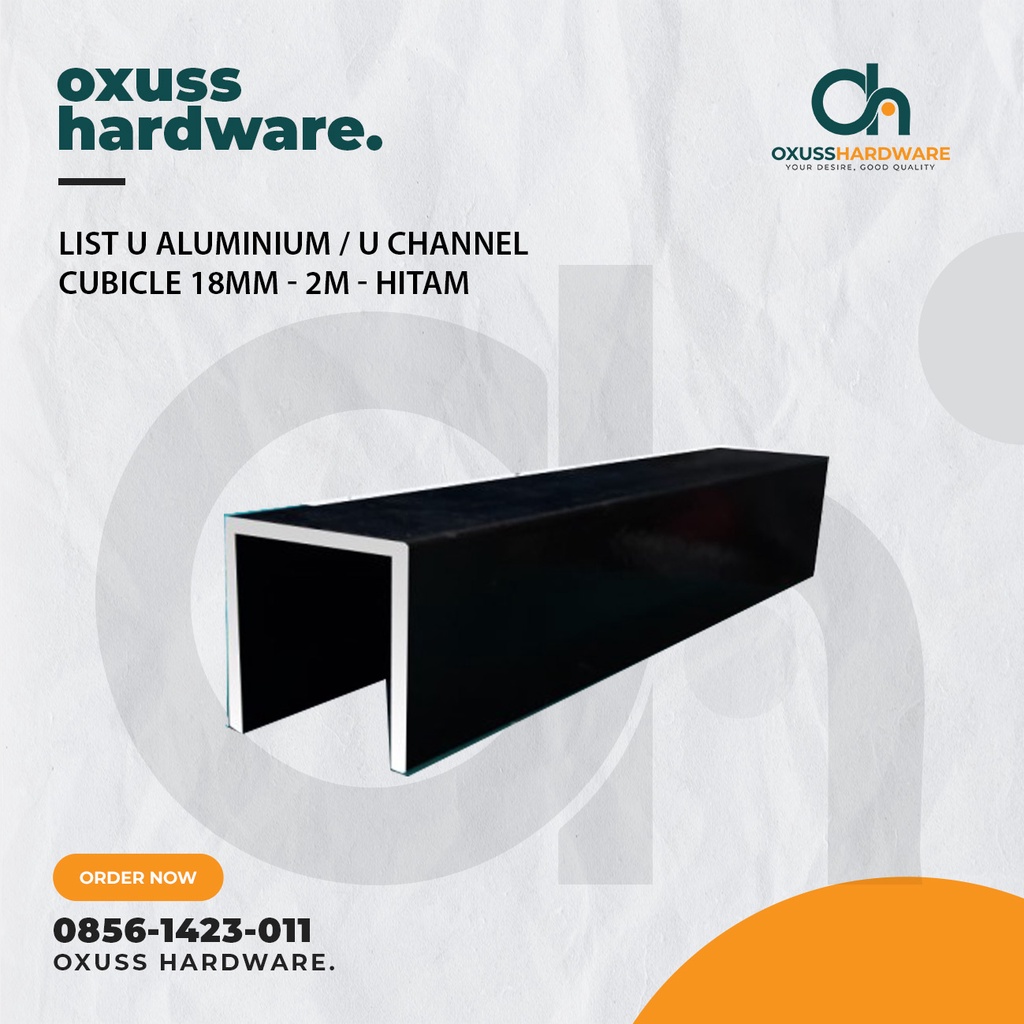 Jual List U Aluminium / U Channel Cubicle 18MM - 2M - Hitam | Shopee ...