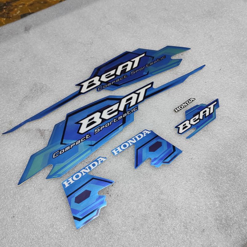 Jual Stiker Stripping striping decal graphic Honda Beat 110 Biru 2008 ...