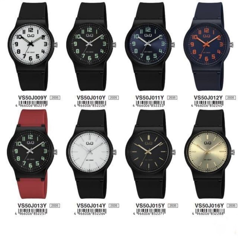 Jual QQ Q&Q QNQ ORIGINAL VS50 VS50 SERIES JAM TANGAN VS50J VS 50 VS50J HITAM KARET | Shopee ...