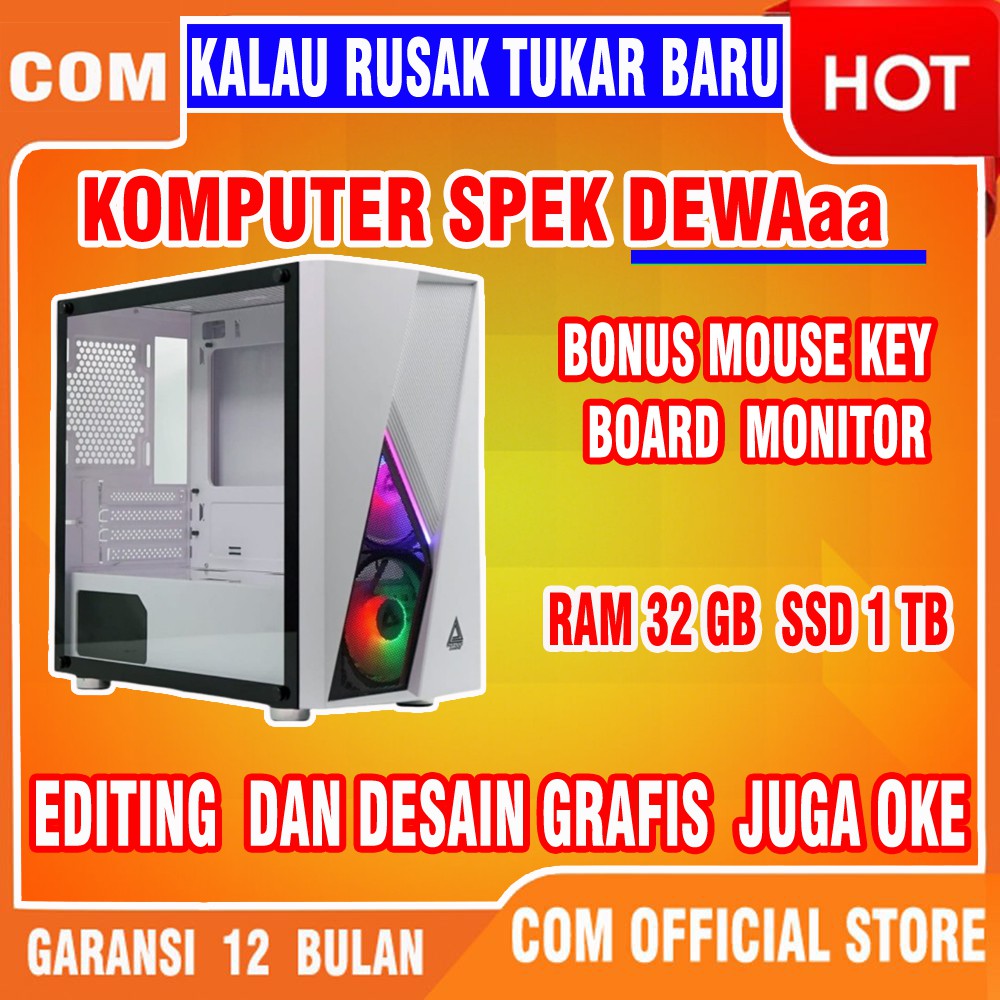 Jual paket PC komputer computer i5 fullSet GAMING EDITING DESAIN ...