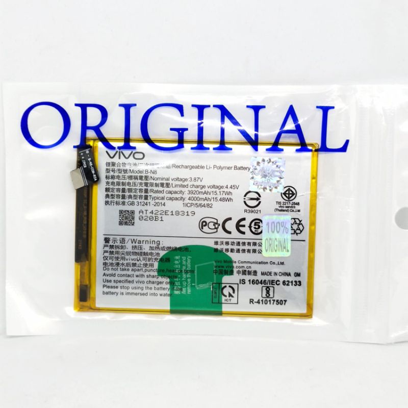 Jual Original 100% Baterai Vivo B-N8 V20/V20 Pro battery hp | Shopee ...