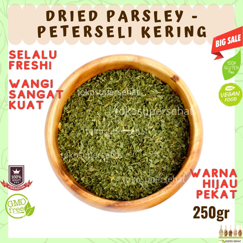 Jual Daun Peterseli kering 250gr / Parsley kering 250gr / Dried Parsley ...