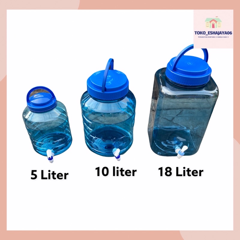 Jual Galon Air/Botol Galon+Kran/ Galon Kran Pet 5 Liter,10 Liter,18 ...