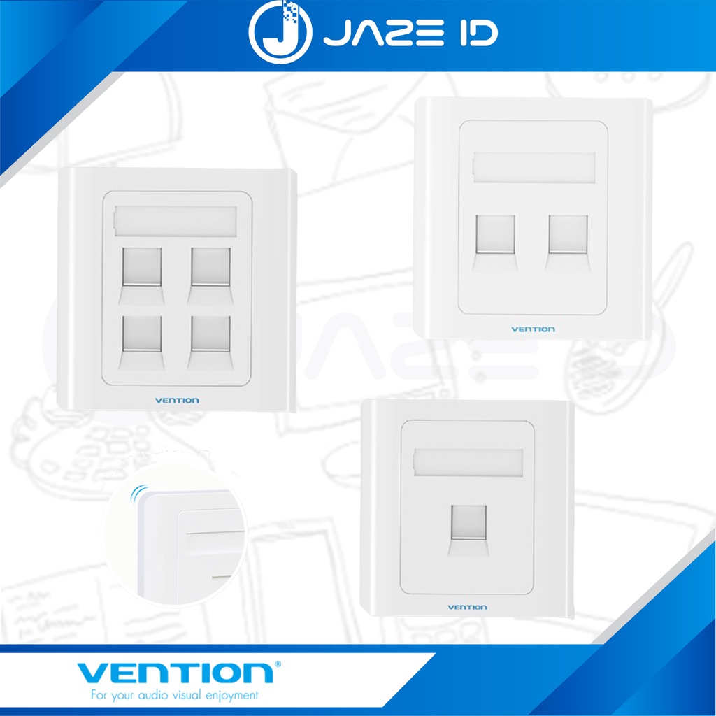 Jual Vention Keystone Jack Wall Plate RJ45 UTP DINDING | Shopee Indonesia
