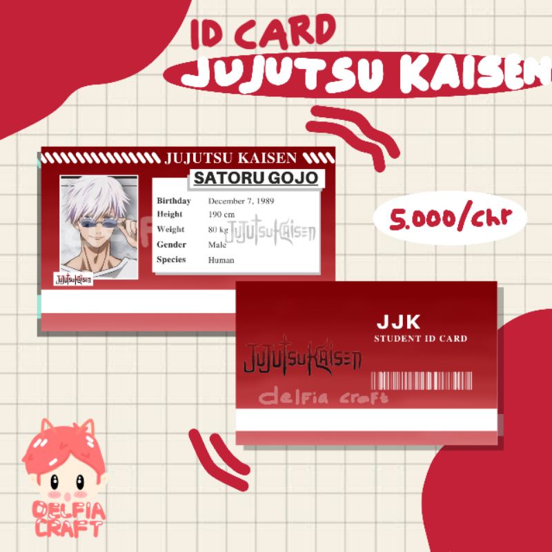 Jual ID Card Jujutsu Kaisen -by Delfiacraft | Shopee Indonesia