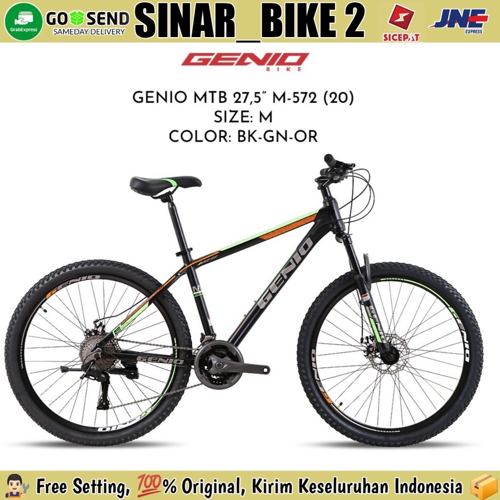 Jual Sepeda Gunung MTB GENIO M-572 27,5 Inch Alloy 27 Speed Rem Cakram ...