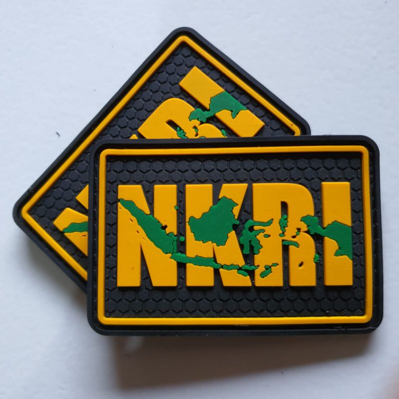 Jual patch rubber logo tulisan nkri peta indonesia kuning - rubber ...