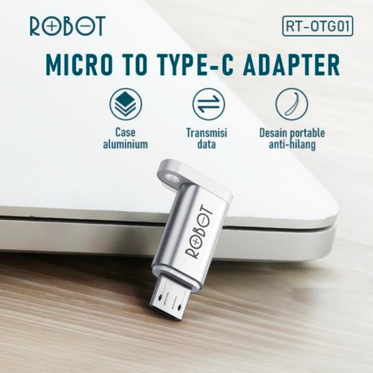 Jual ADAPTER OTG ROBOT RT-OTG01 Type-C To Micro USB Small & Portable ...