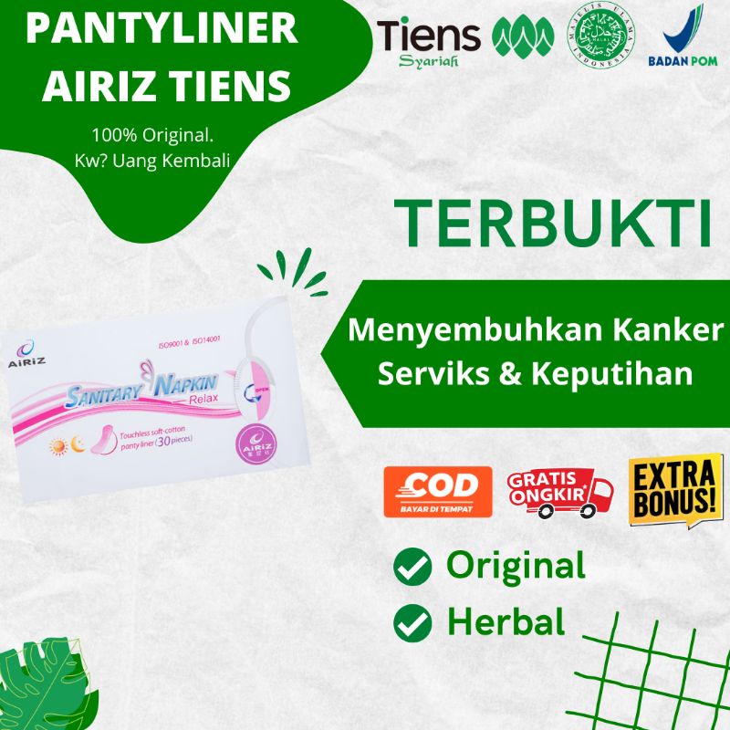 Jual (TERLARIS) PEMBALUT AIRIZ PANTYLINER SANITARY NAPKIN RELAX 1 BOX ...