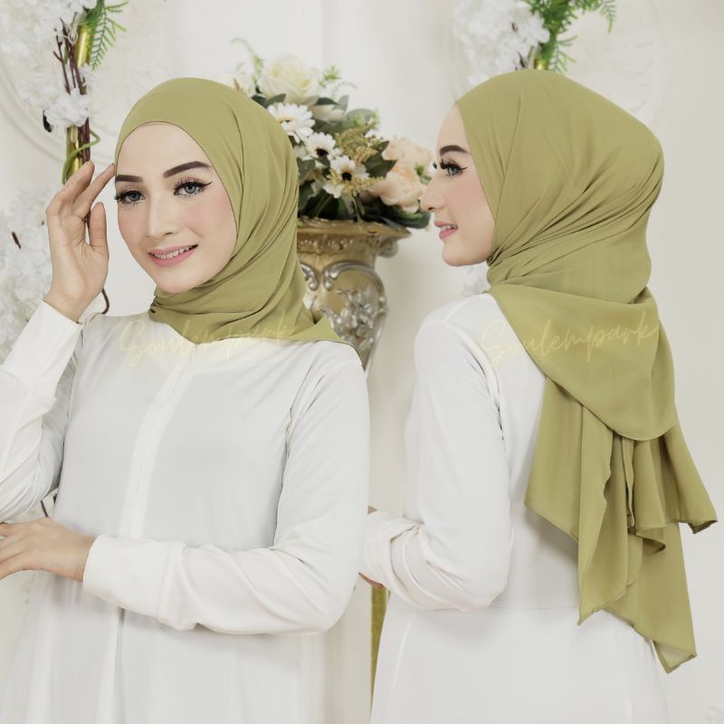Jual Viral Pashmina OVAL | Pashmina CURVE Ceruty Babydoll 180x75cm Jahit Tepi | Shopee Indonesia
