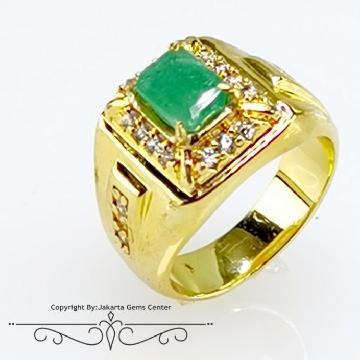 Jual 100% NATURAL EMERALD BERYL ZAMBRUD COLOMBIA OCTAGON+RING | Shopee ...