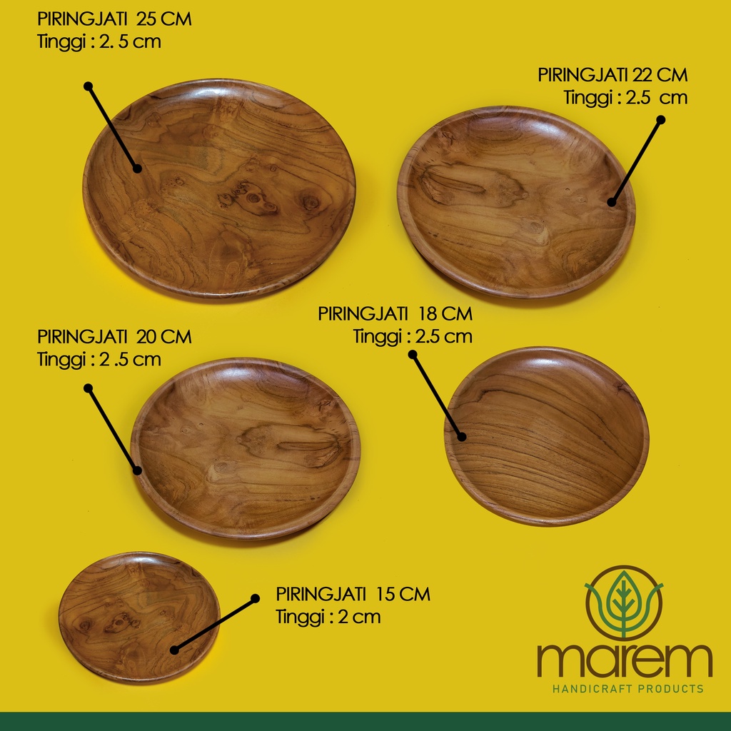 Jual PIRING MAKAN KAYU JATI PREMIUM BULAT | PIRING KAYU | Shopee Indonesia
