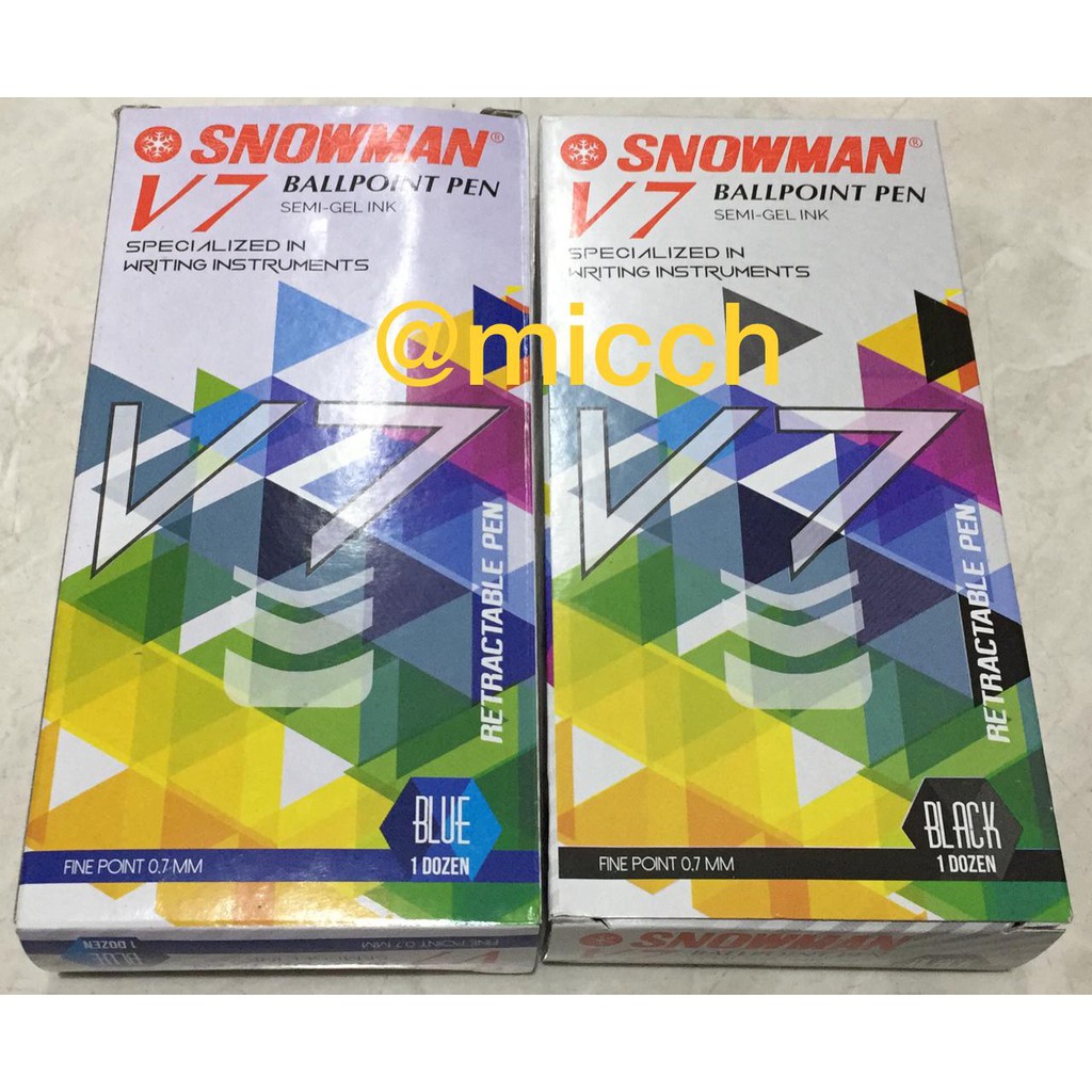 Jual SNOWMAN BALLPOINT V7 (0.7) MM | Shopee Indonesia