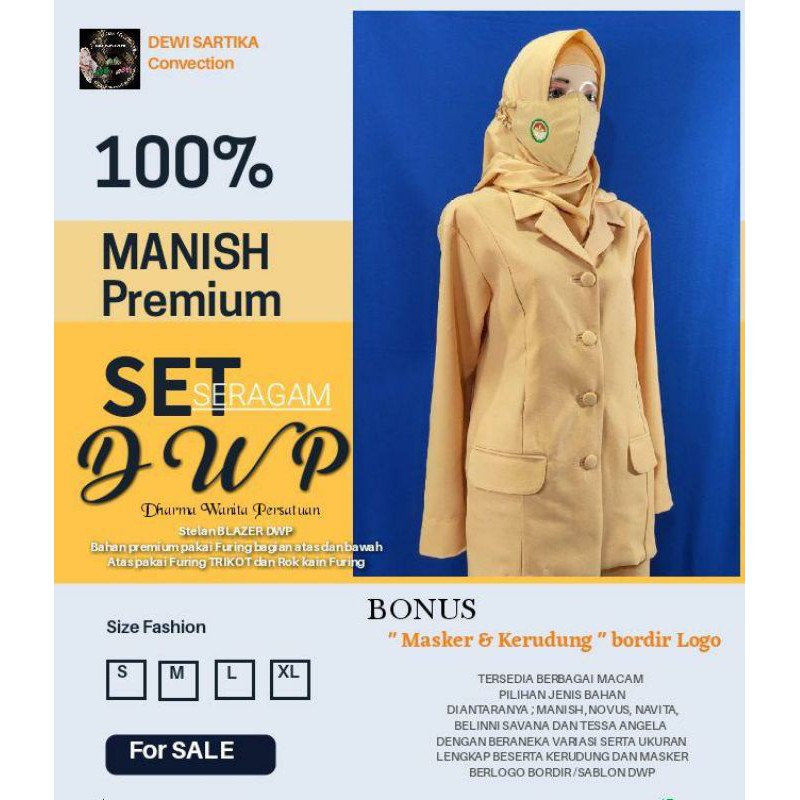 Jual Setelan seragam DWP peach plus jilbab | Shopee Indonesia