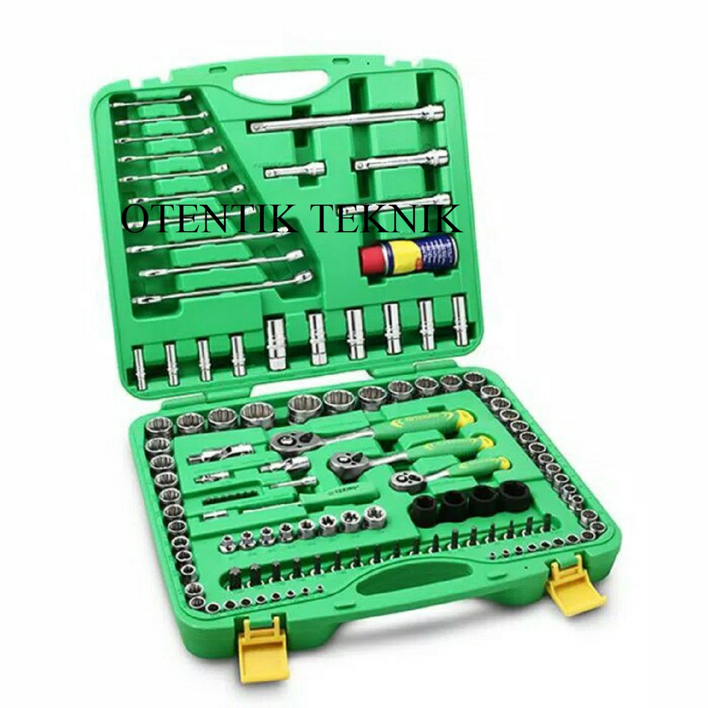 Jual TEKIRO TOOL SET 120 PCS BOX PLASTIK - KUNCI SET 120PCS - SOCK SET - SOK SET | Shopee Indonesia