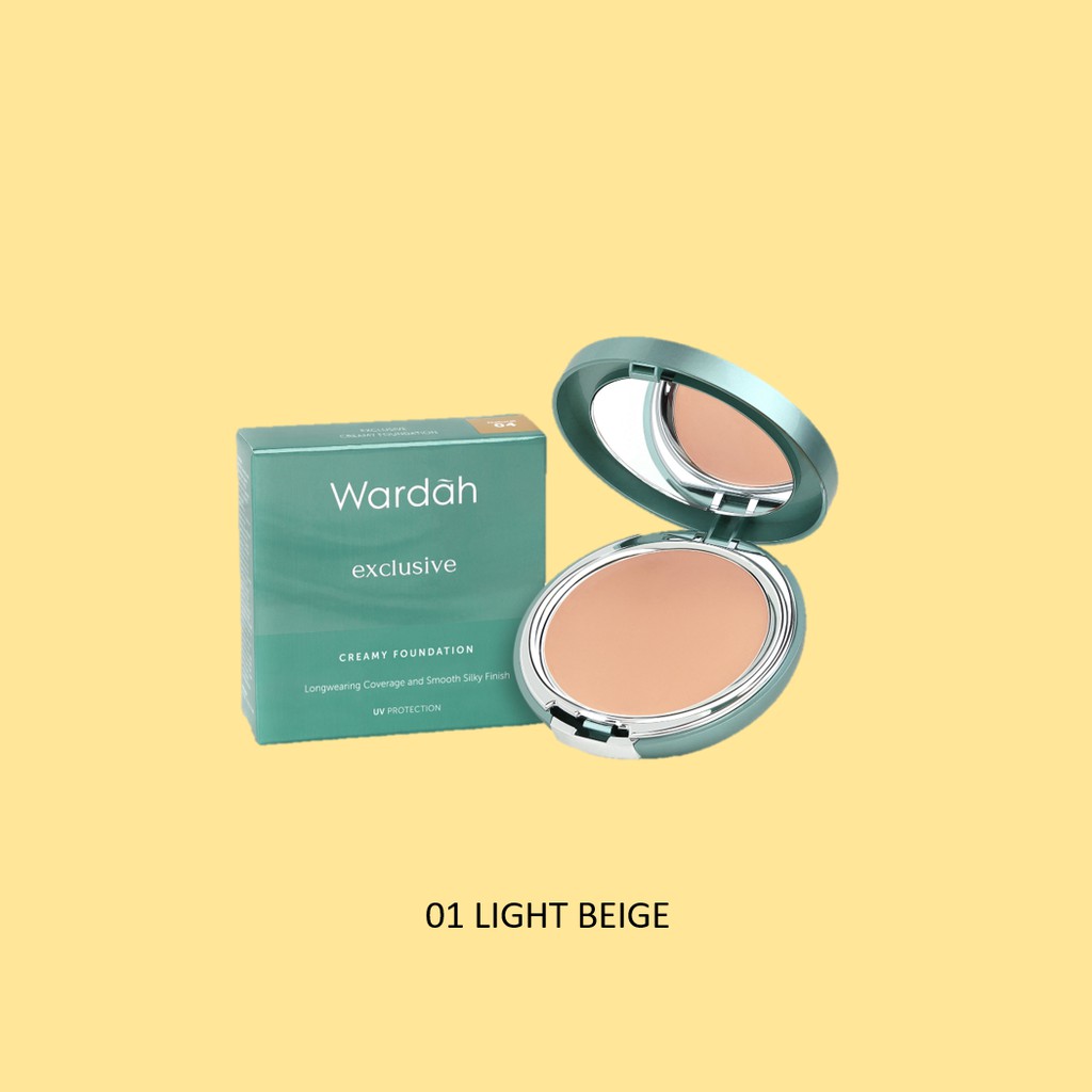 Jual Wardah Exclusive Creamy Foundation 01 Light Beige 12 g | Shopee ...