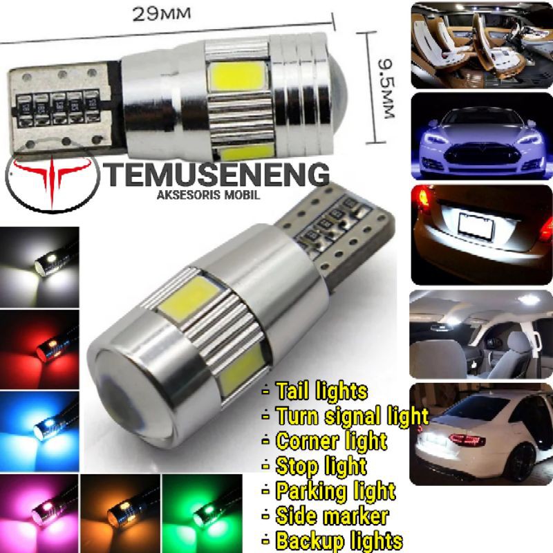 Jual Lampu Spextrum Motor Led Senja T10 tancap Soket Canbus 6 Smd Mata ...