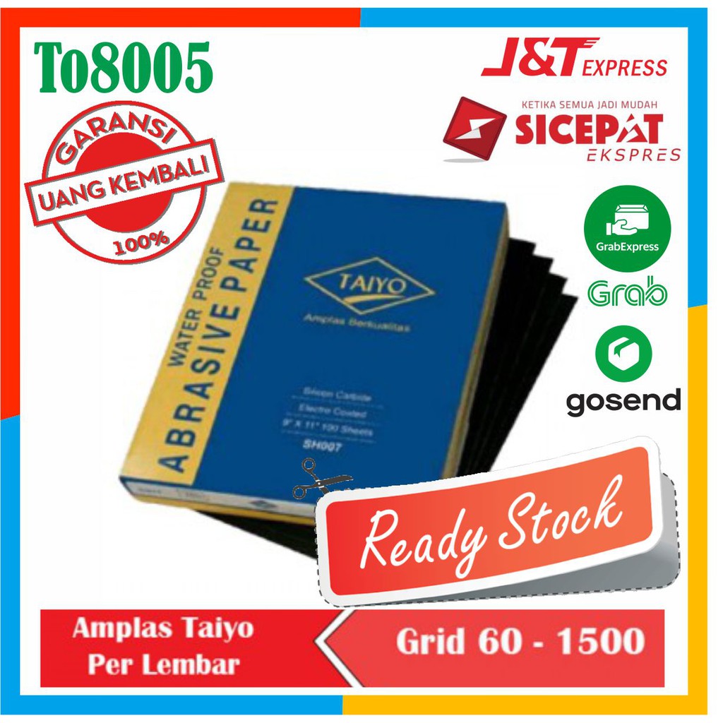 Jual AMPLAS TAIYO AMPELAS DUCO kertas lembar Sandpaper waterproof Mur ...