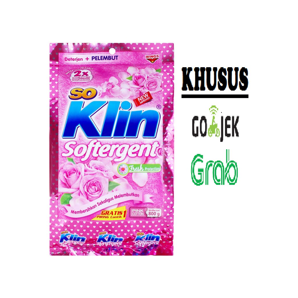 Jual Gojek Grab Soklin So Klin Softergent 800g Pink 8998866607315 Shopee Indonesia
