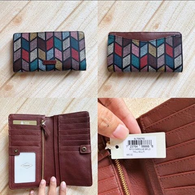 Jual Dompet FOSSIL Caroline Bifold Fall Multi New Original | Shopee ...